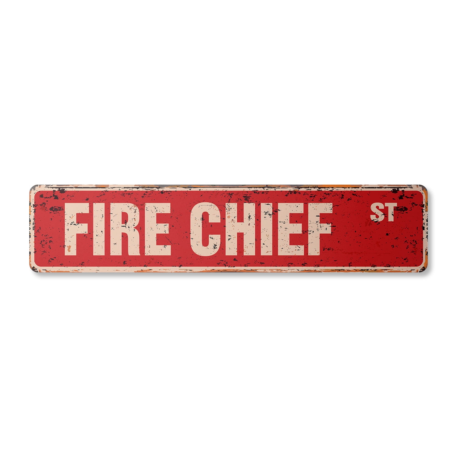 FIRE CHIEF Vintage Aluminum Street Sign station fighter department ...