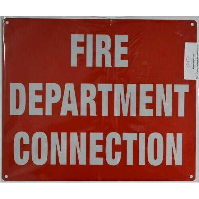 FIRE DEPARTMENT CONNECTION SIGN((10x12,RED,ALUMINUM) -ref19722 ...