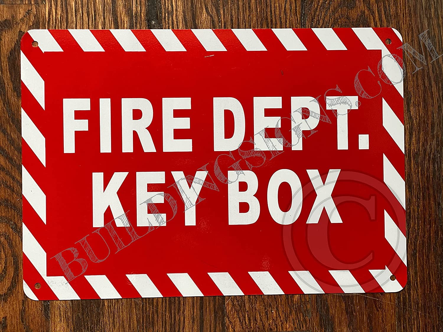 FIRE DEPT Key Box Sign (RED, Reflective, Aluminium 7X10,Rust Free ...