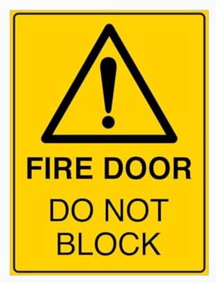 FIRE DOOR SIGN - DO NOT BLOCK SIGN General Safetys Metal Tin Sign 8 x ...