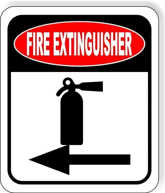 FIRE EXTINGUISHER RED LEFTARROW Aluminum Composite Sign, 8.5"x10 ...