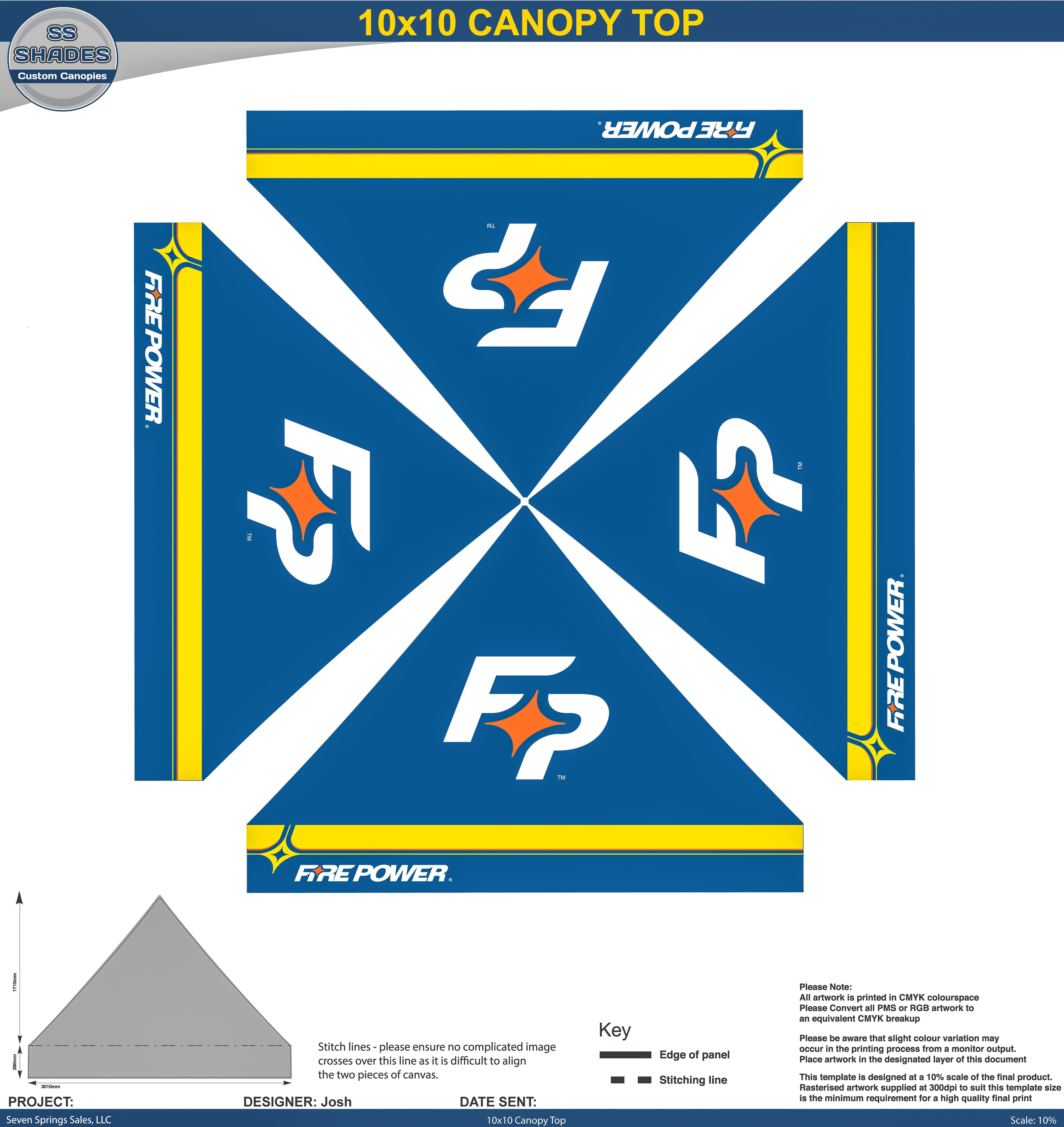 Fire Power CAN TOP 10X10 FP Canopy Top 10X10 Fp - Walmart.com
