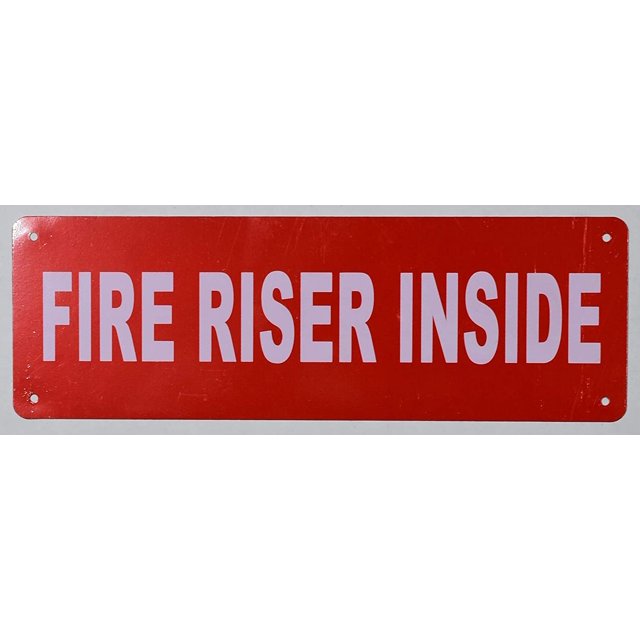 FIRE Riser Inside Sign (Aluminium,Reflective !!!, RED 4x12) (ref-2201 ...