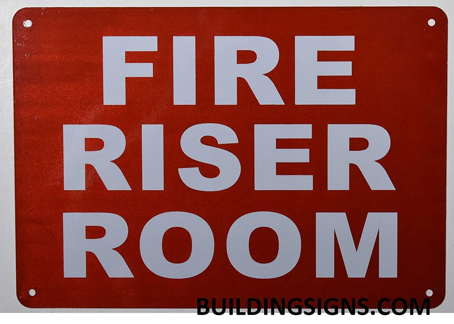 FIRE Riser Room Sign (White,Reflective !! Aluminium 7x10 -Rust Free ...