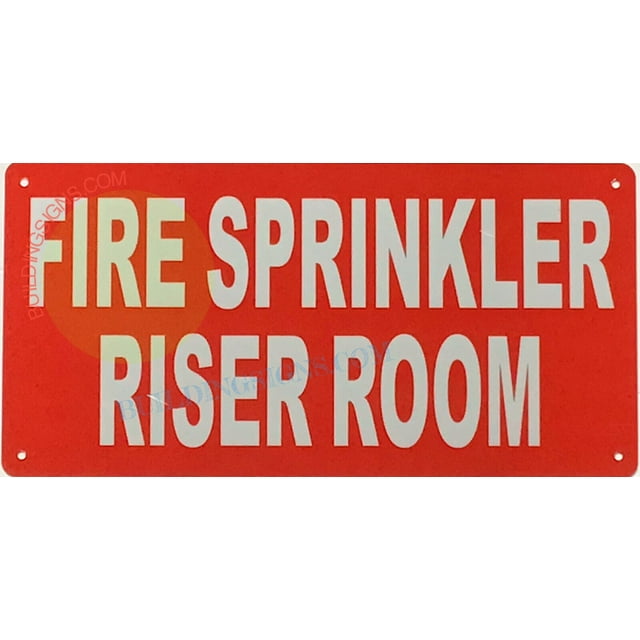 FIRE SPRINKLER RISER ROOM SIGN (10X12,Red,Aluminum) -ref21022 - Walmart.com
