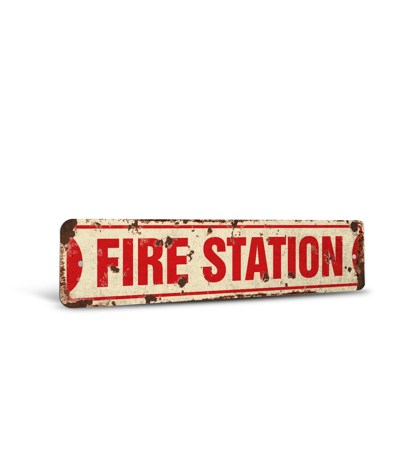 FIRE STATION Vintage Style Rustic Street Sign – Firefighter House ...