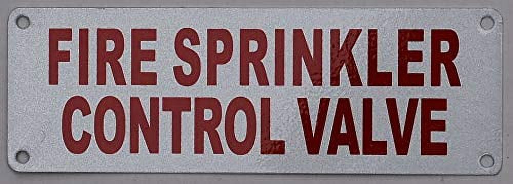 FIRE Sprinkler Control Valve Sign (White, Reflective !!, Aluminium 2X6 ...