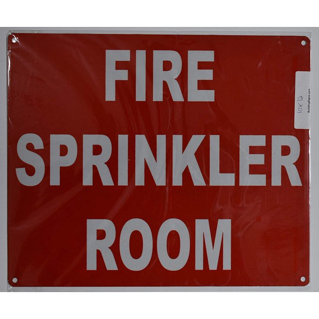 FIRE Sprinkler Room Sign (Red, Reflective, Aluminium 10x12) - Walmart.com