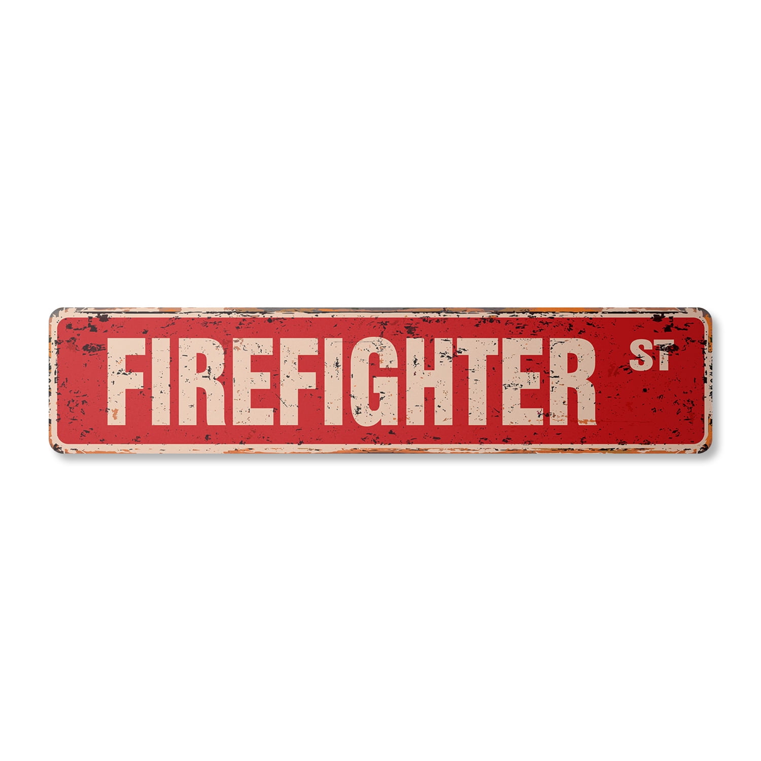 FIREFIGHTER Vintage Plastic Street Sign fire fighter fireman house ...