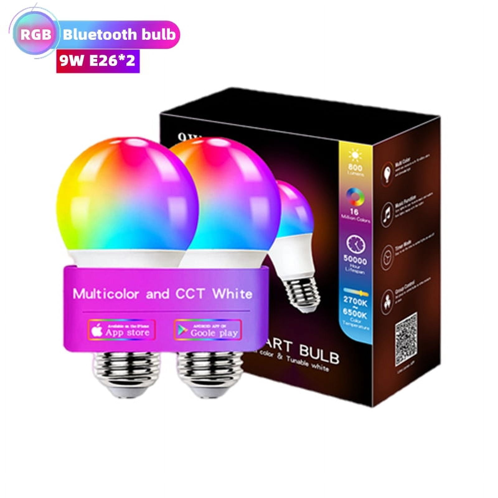 FIREFLY Smart LED bulb RGB Bluetooth bulb CCT mobile phone control E26 ...