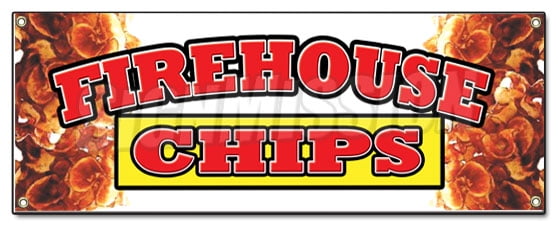 FIREHOUSE CHIPS BANNER SIGN chips restaurant snacks subs combo ...