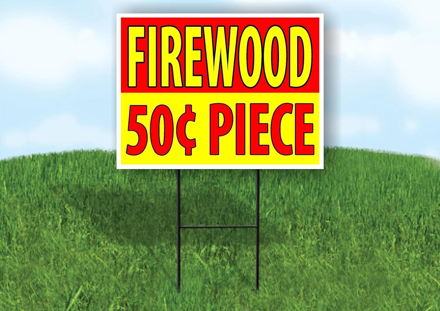 FIREWOOD 50 piece RED YELLOW 18 in x24 in Yard Road Sign w/Stand ...