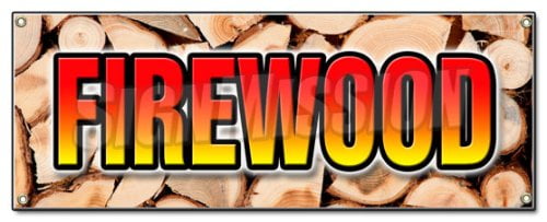 FIREWOOD Banner Sign fire Wood Split Hickory Cord Delivered Stacked ...