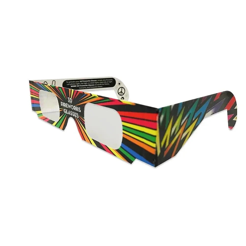 FIREWORKS -Diffraction GLASSES - See Rainbows- Folded 10 PAIR - Techno ...
