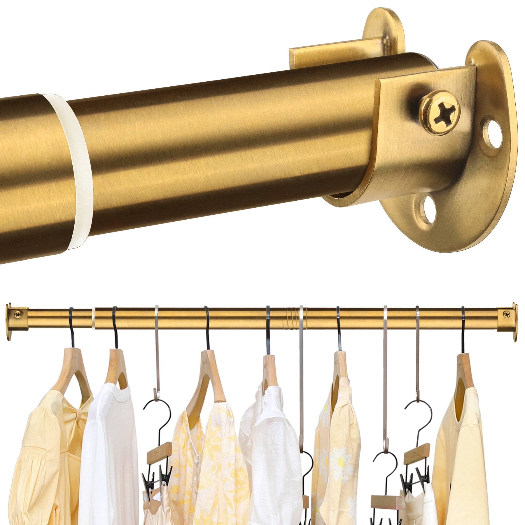 FIRJOY Closet Rods for Hanging Clothes - Heavy Duty, Length Adjustable ...