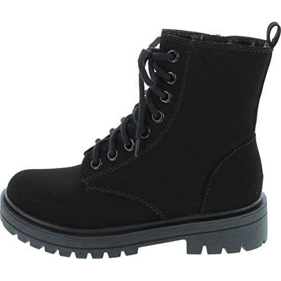 FIRM - Lug Sole Combat Ankle Bootie Lace up w/Side Zipper - Walmart.com