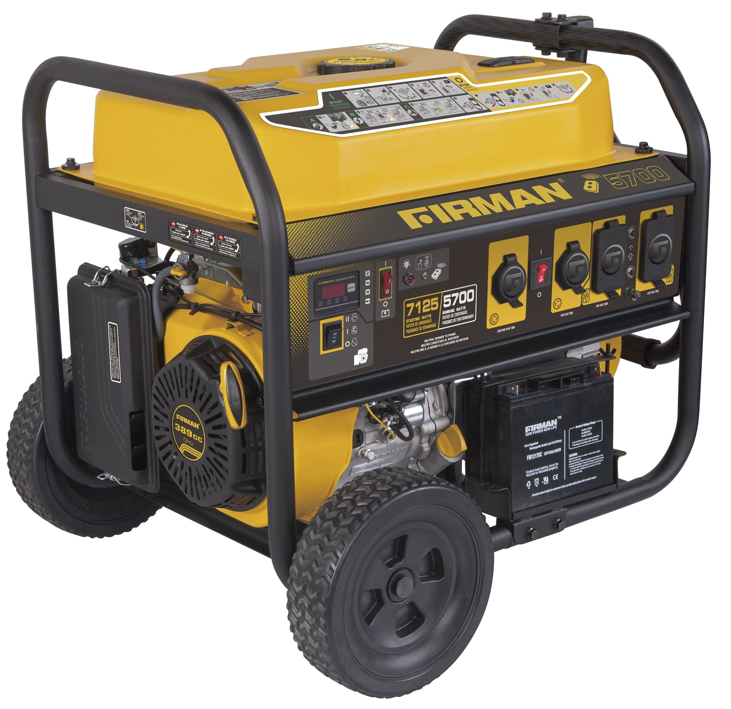 FIRMAN P05703 7125/ 5700 Watt 120/240 V Gas Remote Start Generator ...