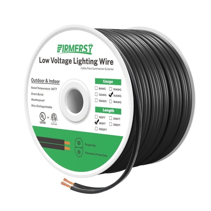 FIRMERST 10/2 Low Voltage Direct Burial Landscape Lighting Wire Spool ...