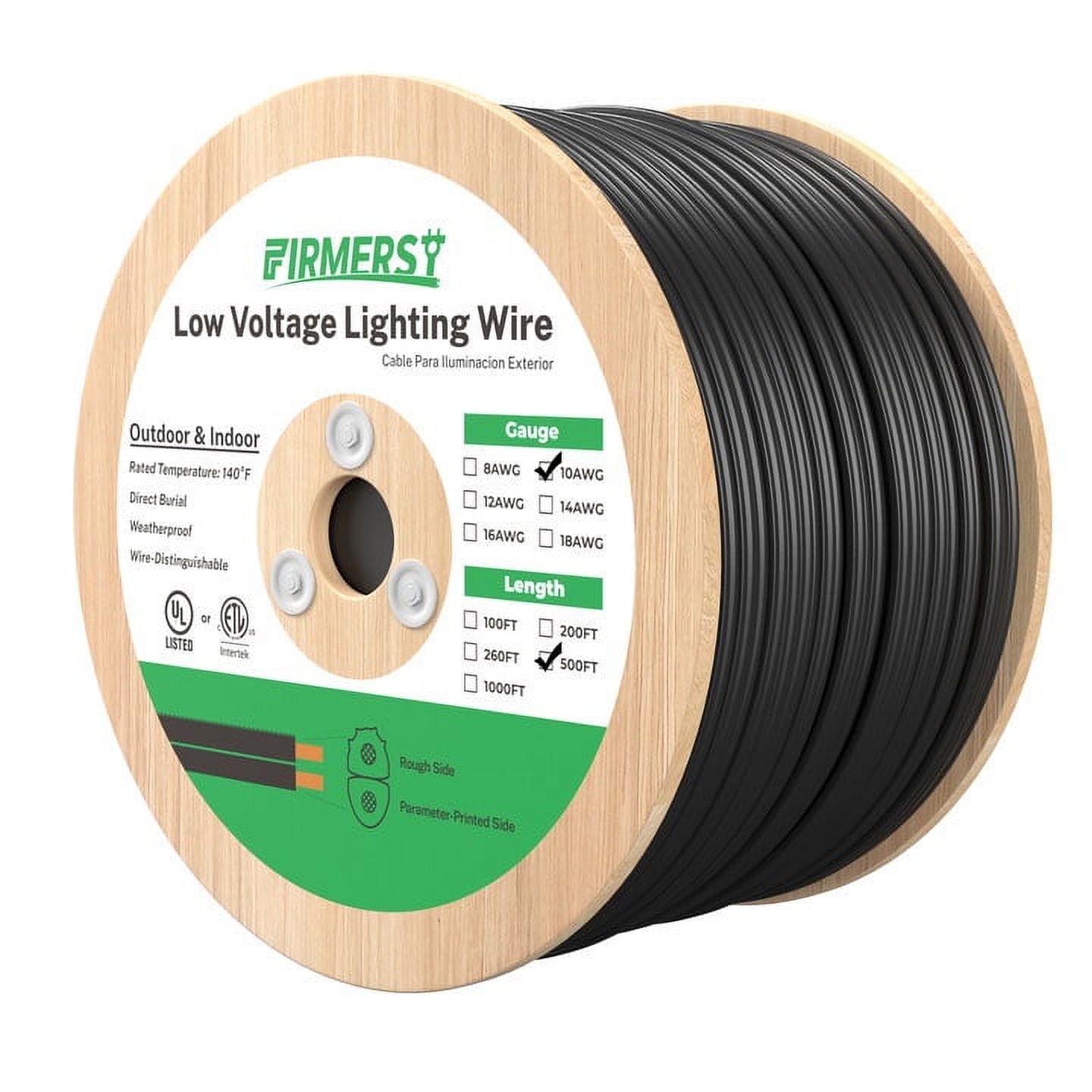 FIRMERST 12/2 Low Voltage Direct Burial Landscape Lighting Wire Spool ...
