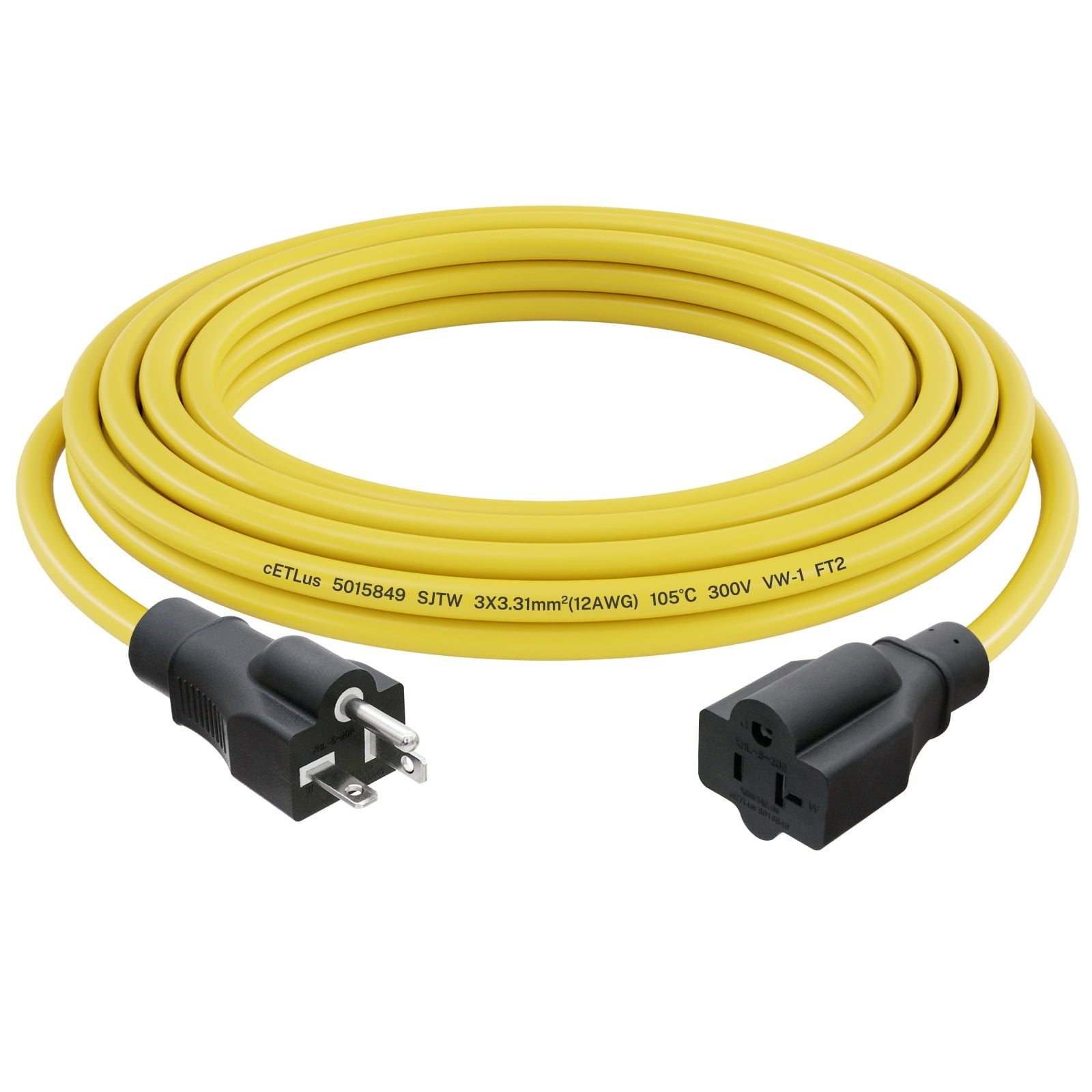 FIRMERST 20 Amp 12 Gauge 30 Feet Outdoor Extension Cord 5-20P to 5-15 ...
