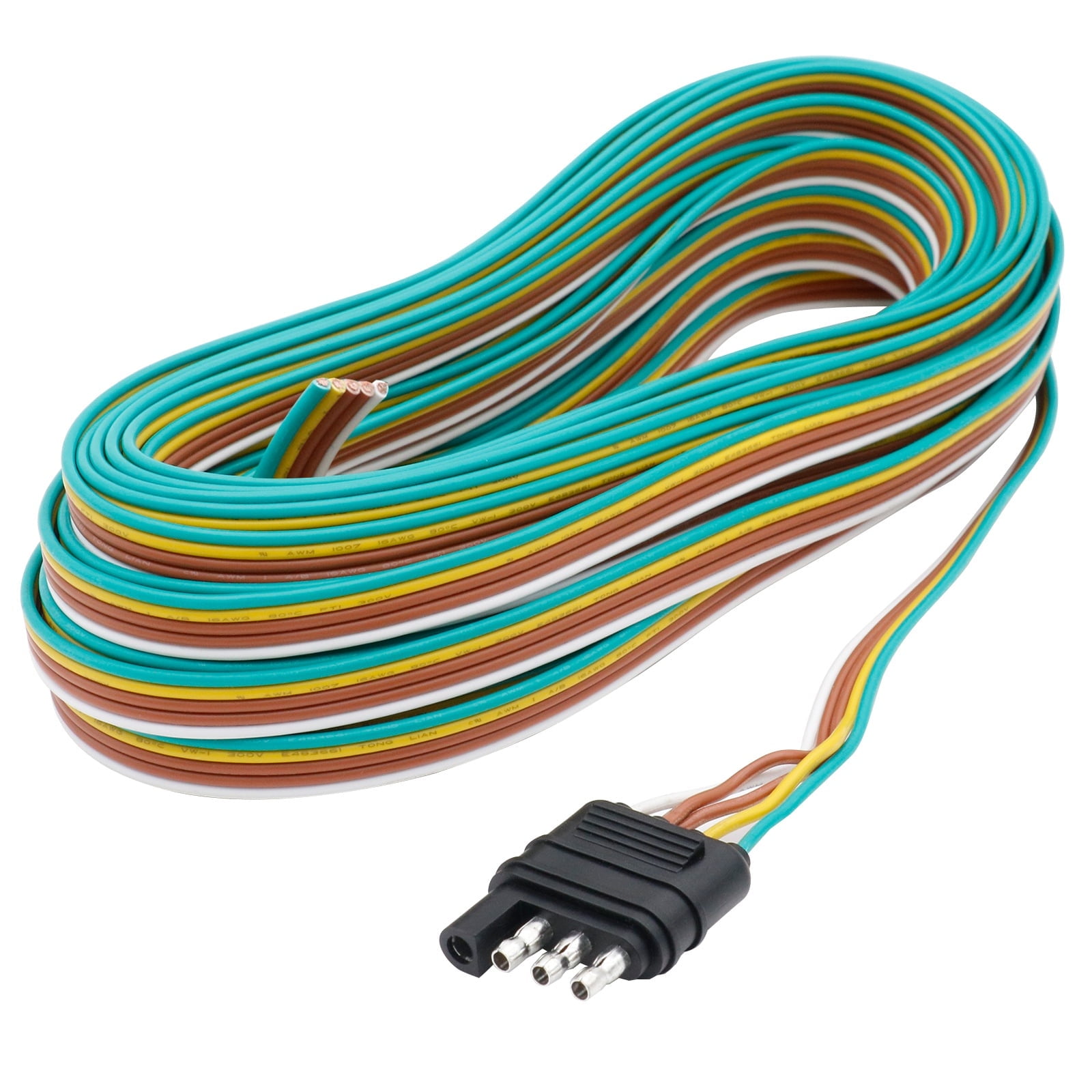 FIRMERST 5 Way Trailer Wiring Harness 16 Gauge 50 feet for Boat Trailer ...