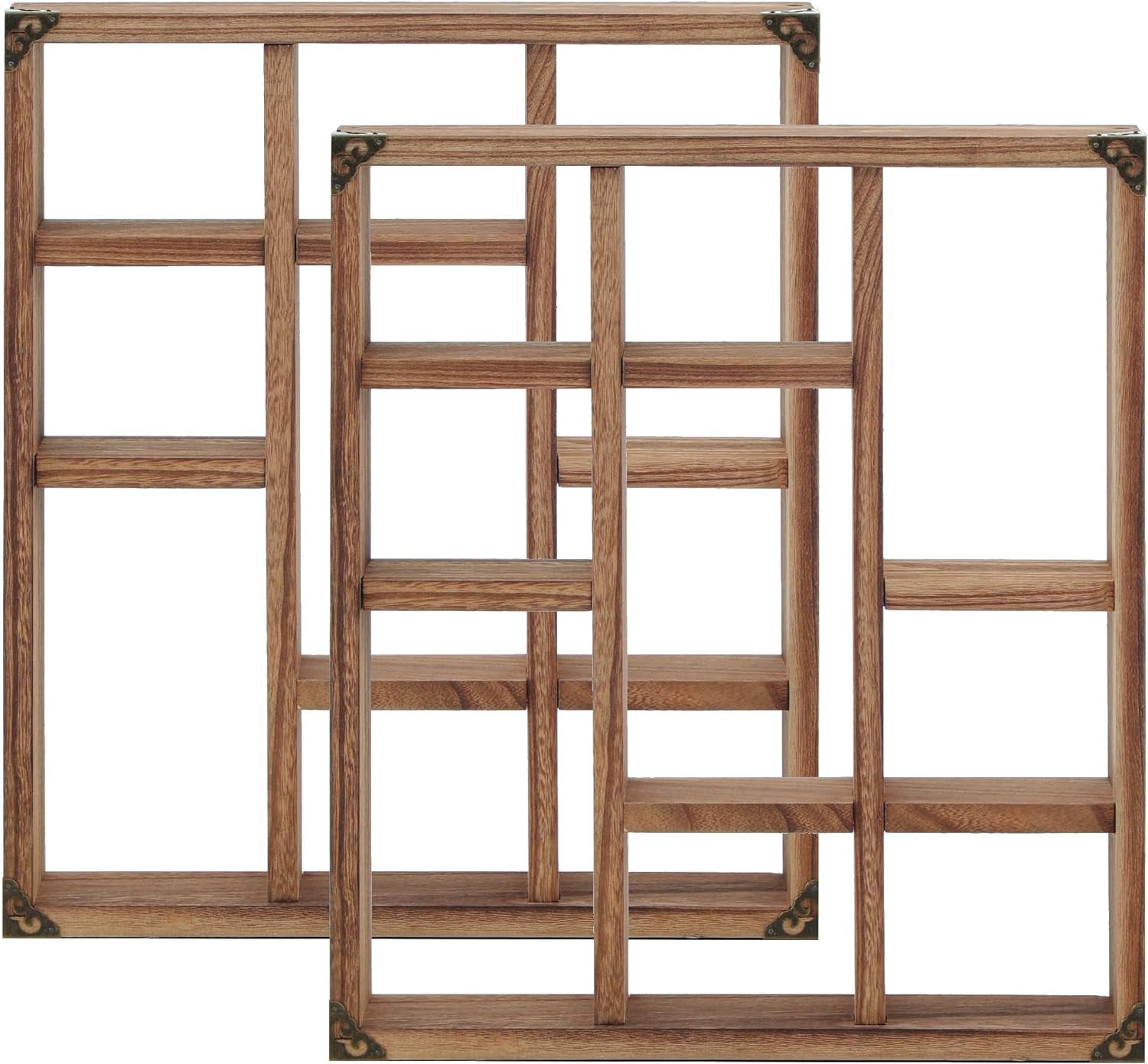 FIRMINANA 17.7 Inch Solid Wood Display Shelf -Sef of 2- Shadow Box 9 ...