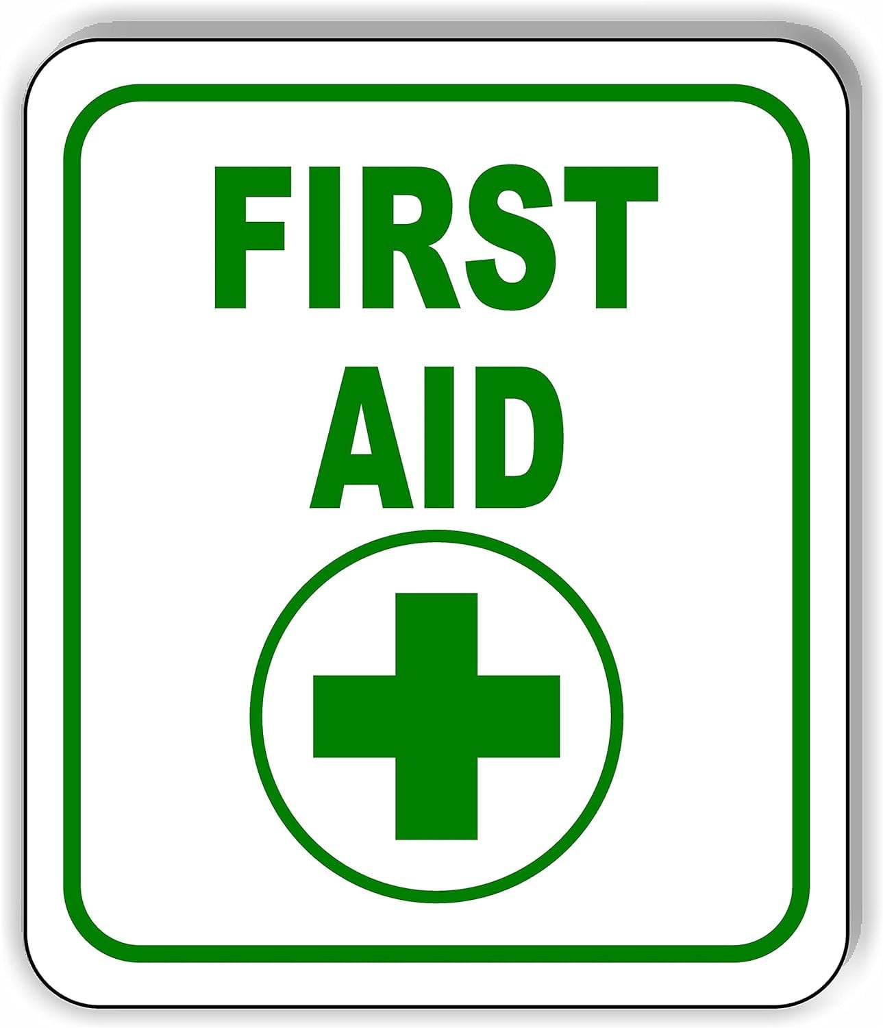 FIRST AID GREEN CROSS SYMBOL Aluminum Composite Outdoor Sign 15" x 18" - Walmart.com