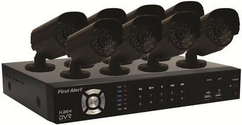 FIRST ALERT® SECURITY CAMERA SYSTEM - 8 CHANNEL DVR WITH 8 WIRED ...