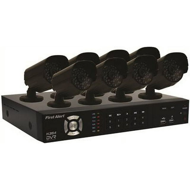 FIRST ALERT® SECURITY CAMERA SYSTEM - 8 CHANNEL DVR WITH 8 WIRED ...