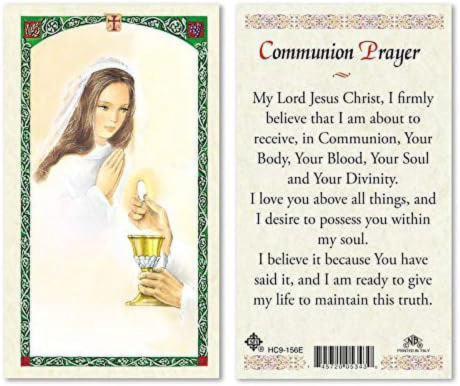 FIRST COMMUNION PRAYER GIRL ENGLISH HOLY CARD - Walmart.com
