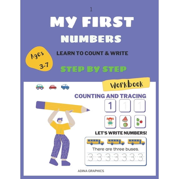 MY FIRST LEARN to Count & Write Numbers STEP-by-STEP Workbook: Math ...