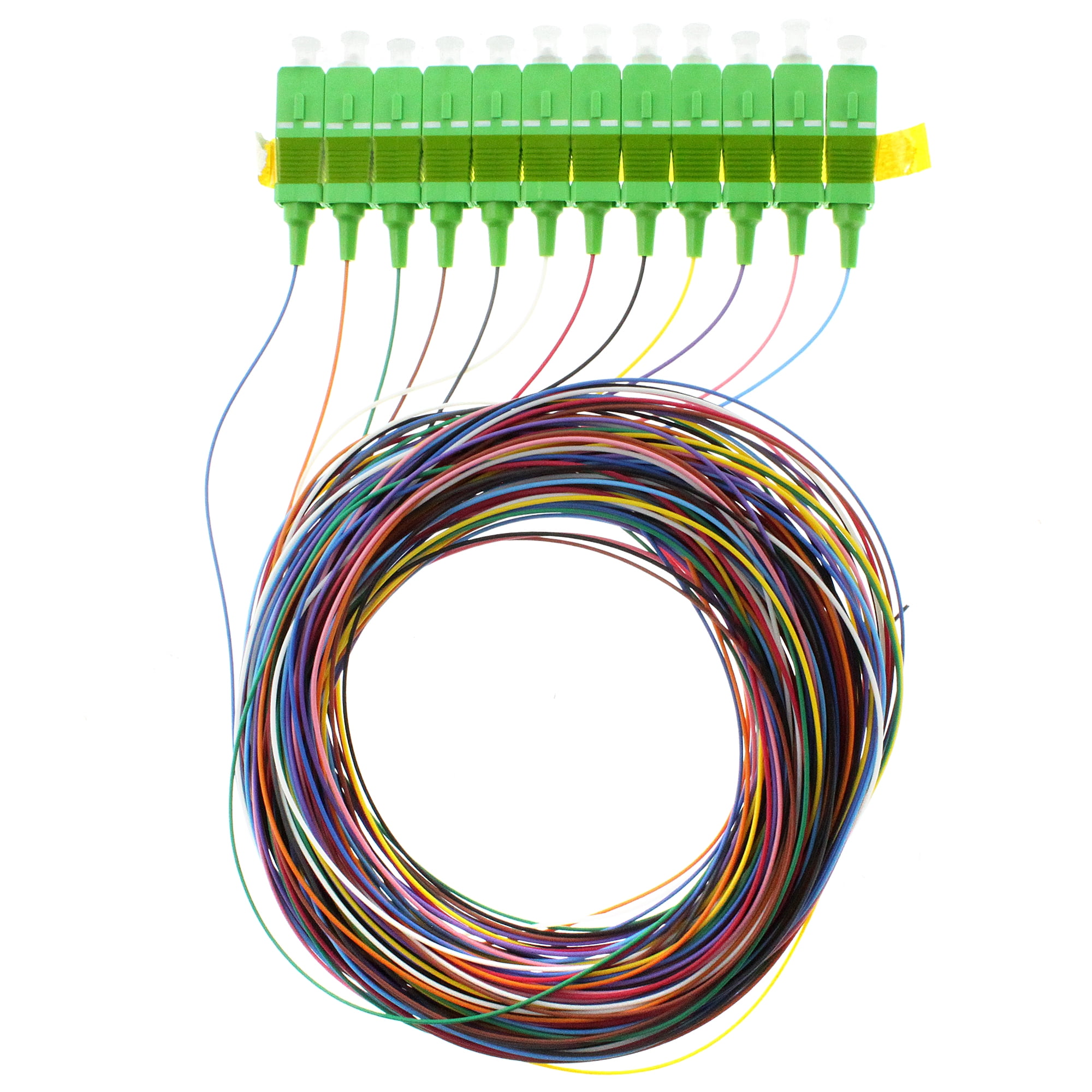 FIS Fiber Instrument Sales SP12SCAPC 12 Fiber 9/125 3 Meter SM Pigtail ...