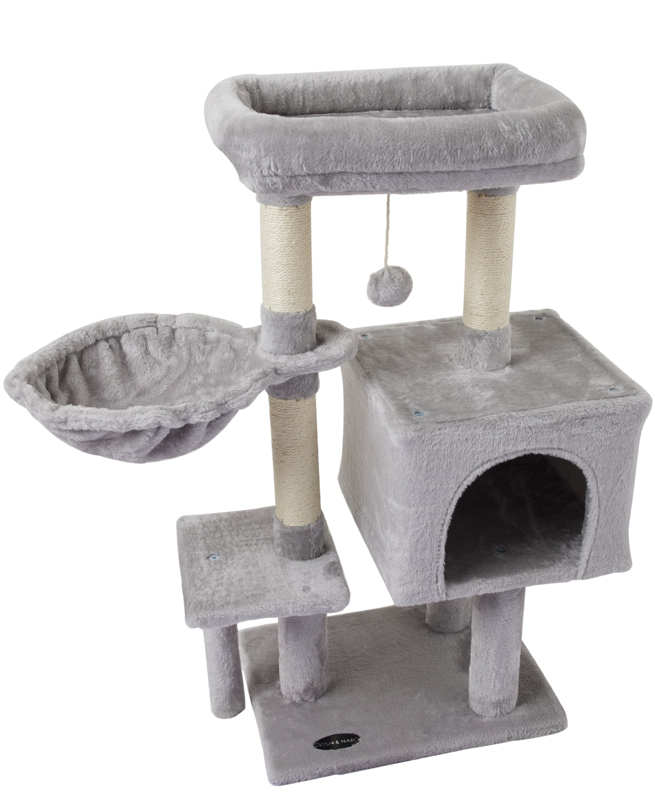 FISH&NAP Cat Tree Cat Tower Cat Condo Sisal Scratching Posts with Jump ...