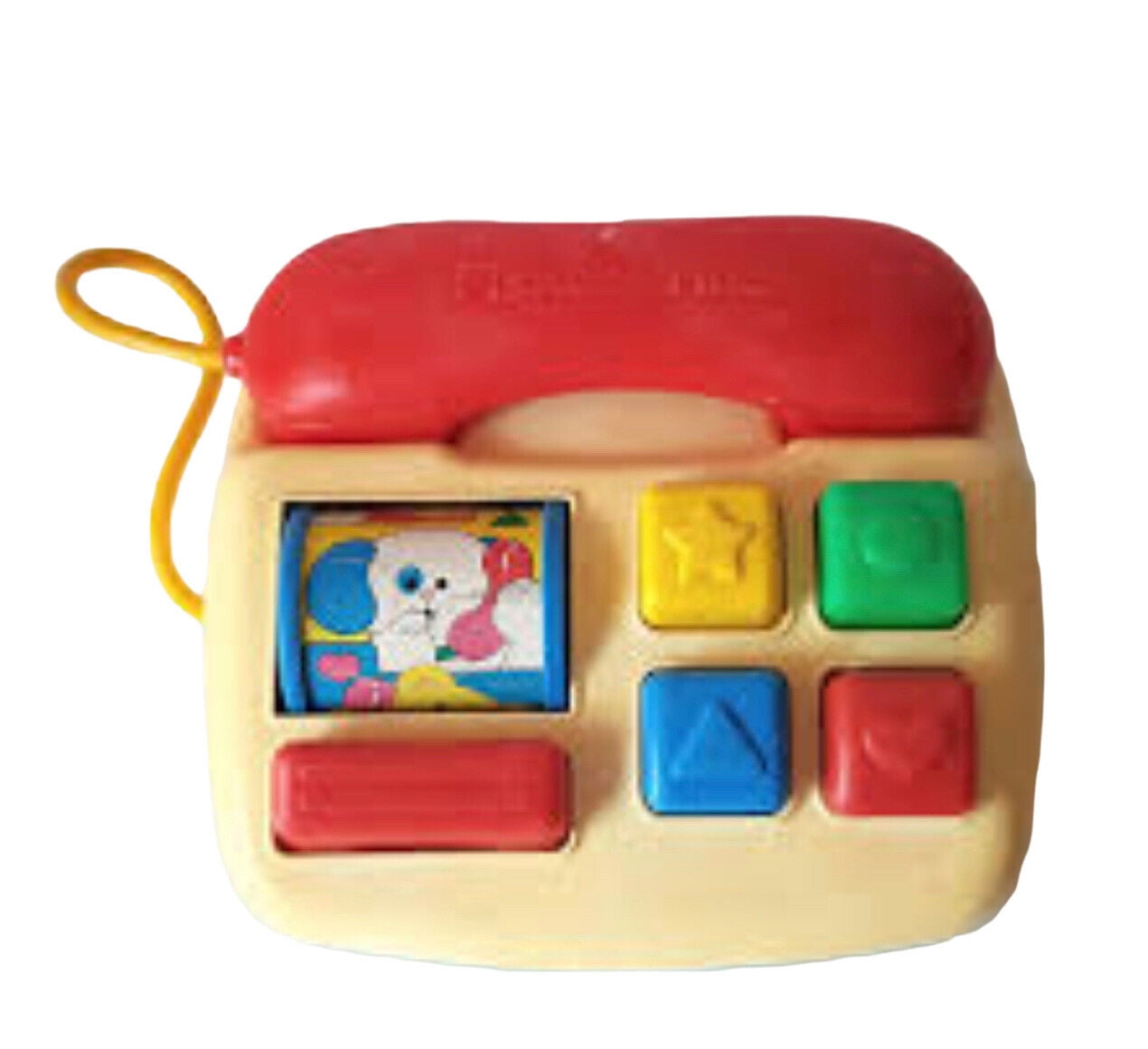FISHER PRICE Buttons N Bells PHONE TELEPHONE PULL STRING MATTEL RETRO ...