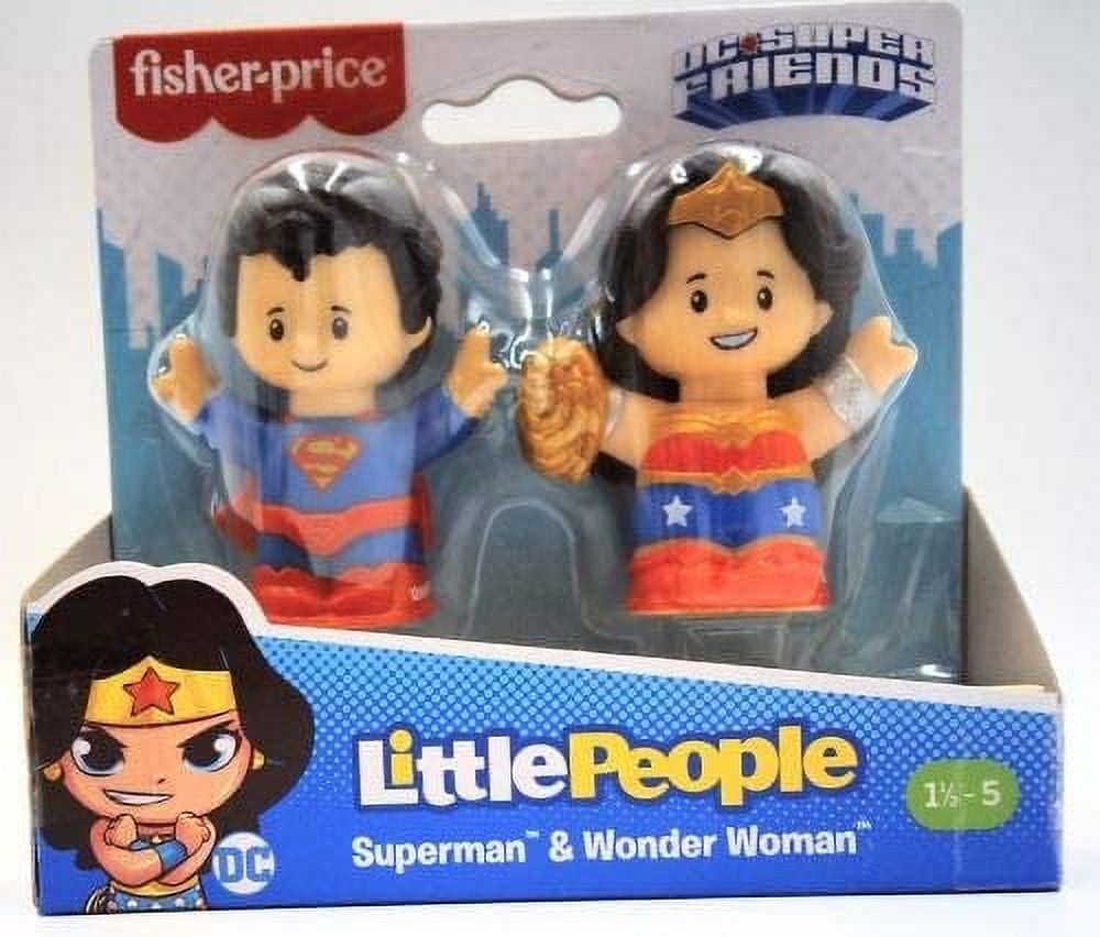 DC Super Friends Superman & Wonder Woman Little People Figures ...