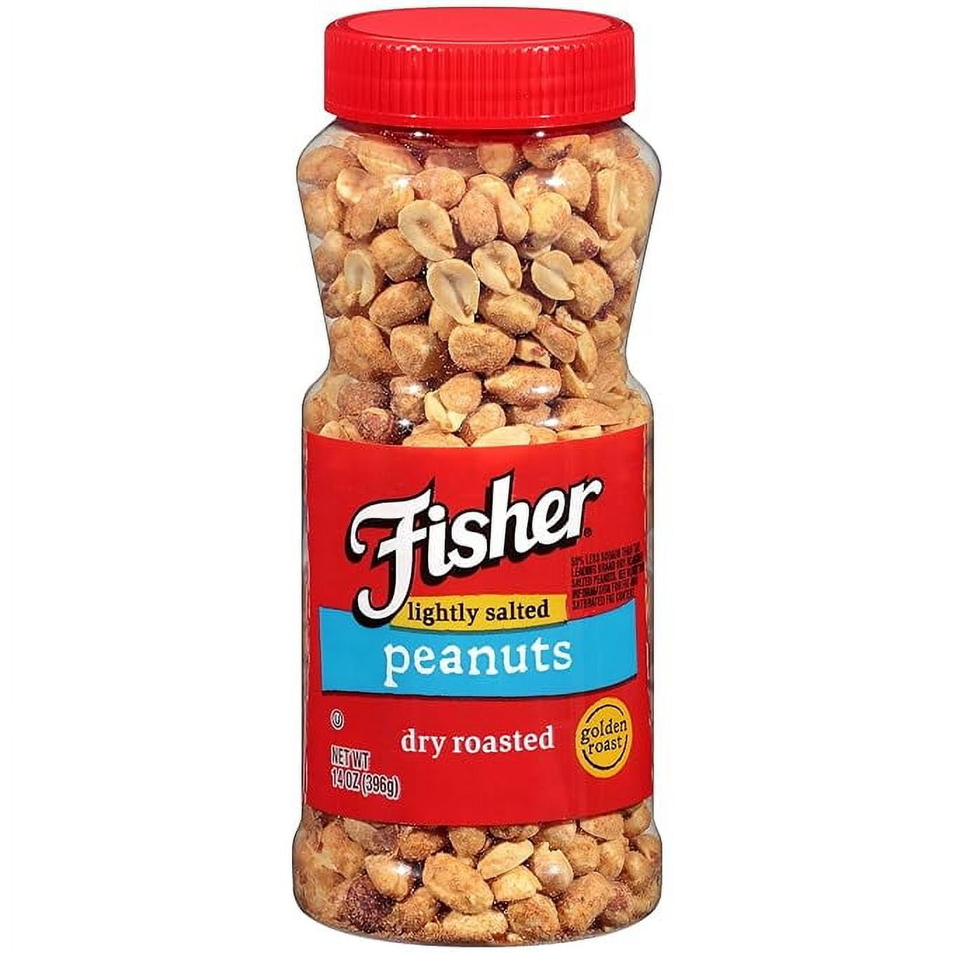 FISHER Snack Lightly Salted Dry Roasted Peanuts, 14 oz - Walmart.com