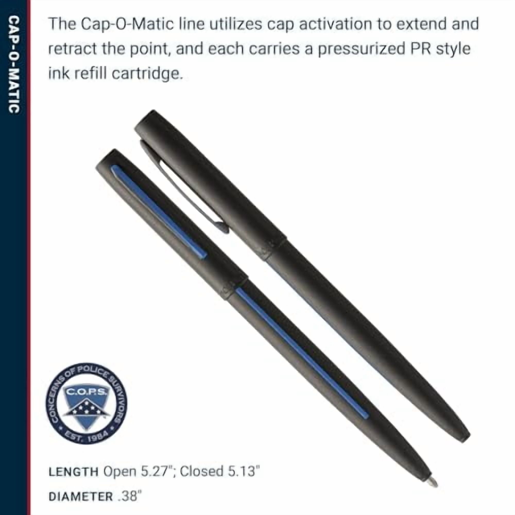 FISHER Space Pen Law Enforcement Cap-O-Matic Space Pen, Non-Reflective ...