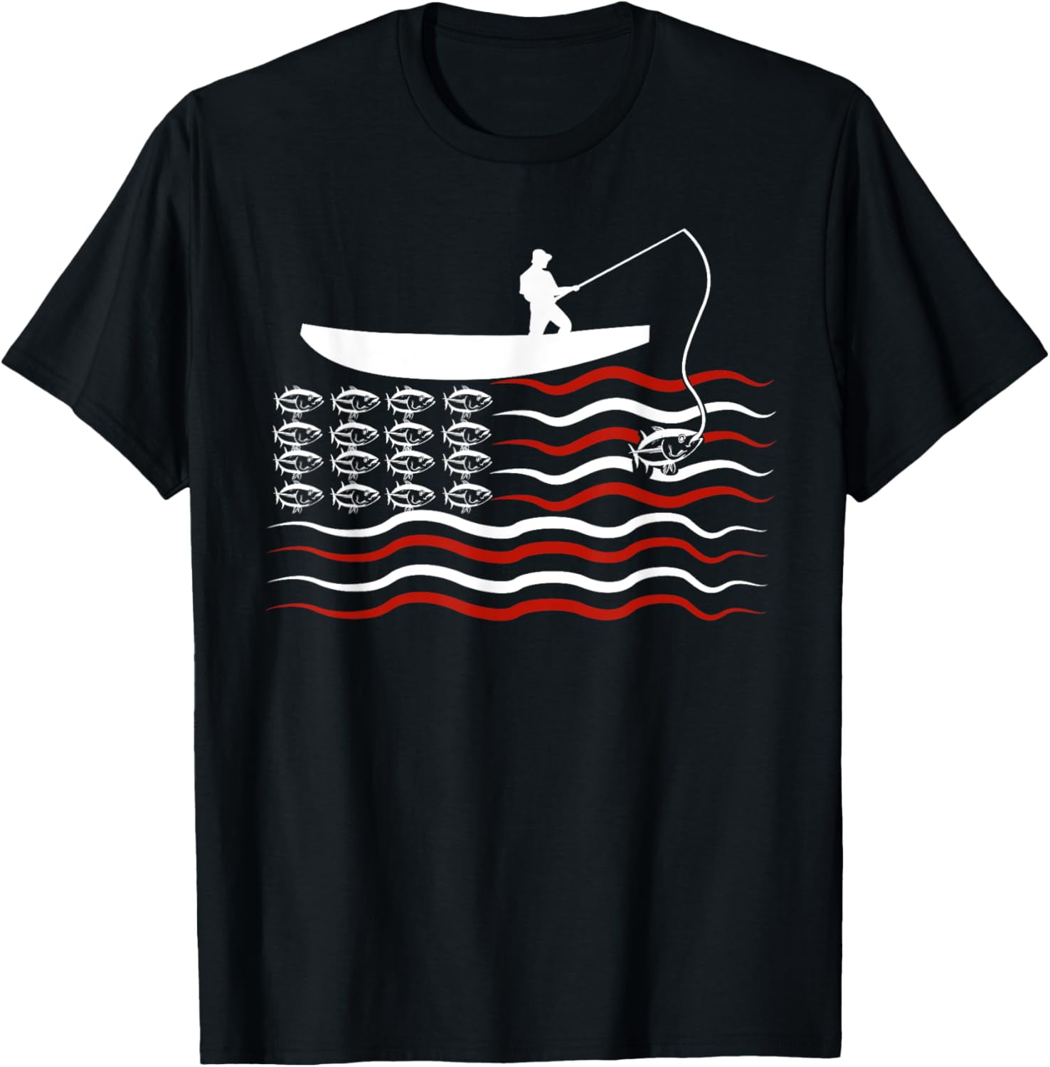 FISHING American Flag | USA Fishersman Boat T-Shirt - Walmart.com