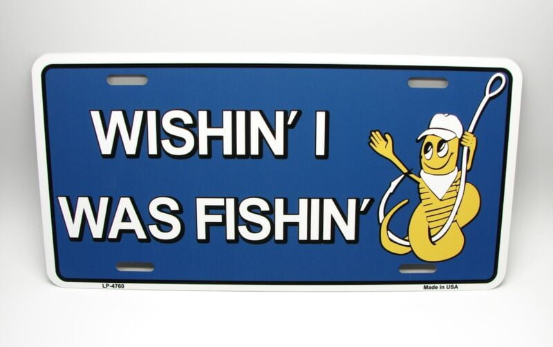 FISHING METAL CAR LICENSE PLATE. WATERSPORTS, SALTLIFE FISHERMAN ...