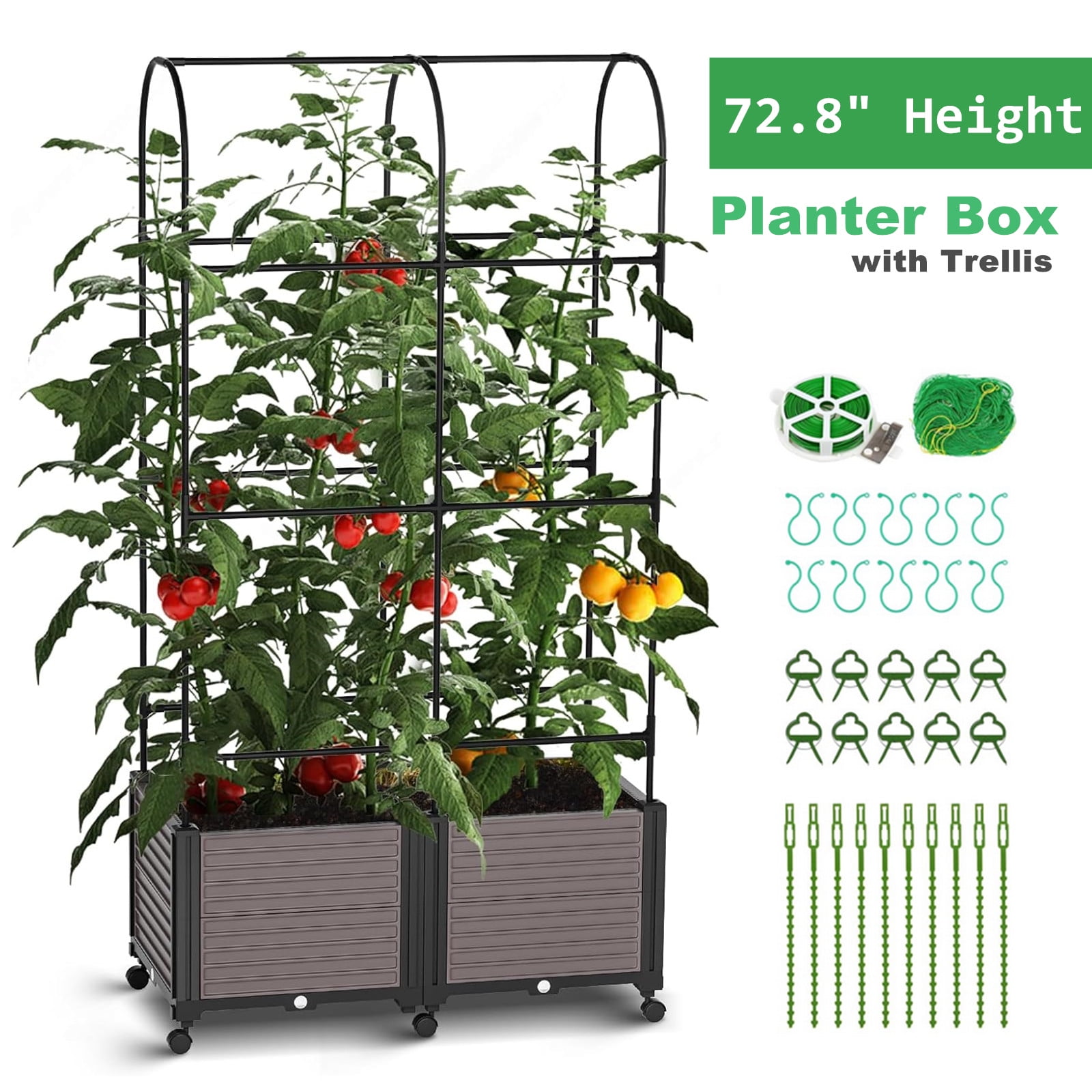 Customer reviews for FISICOG Tomato Cage Planter Box with Trellis ...