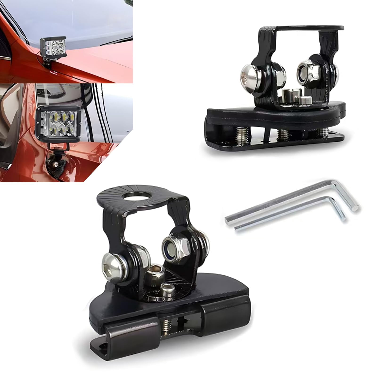 FISTANA 2 PCS Car Hood LED Light Base, Angle Spotlight Fixing Bracket ...