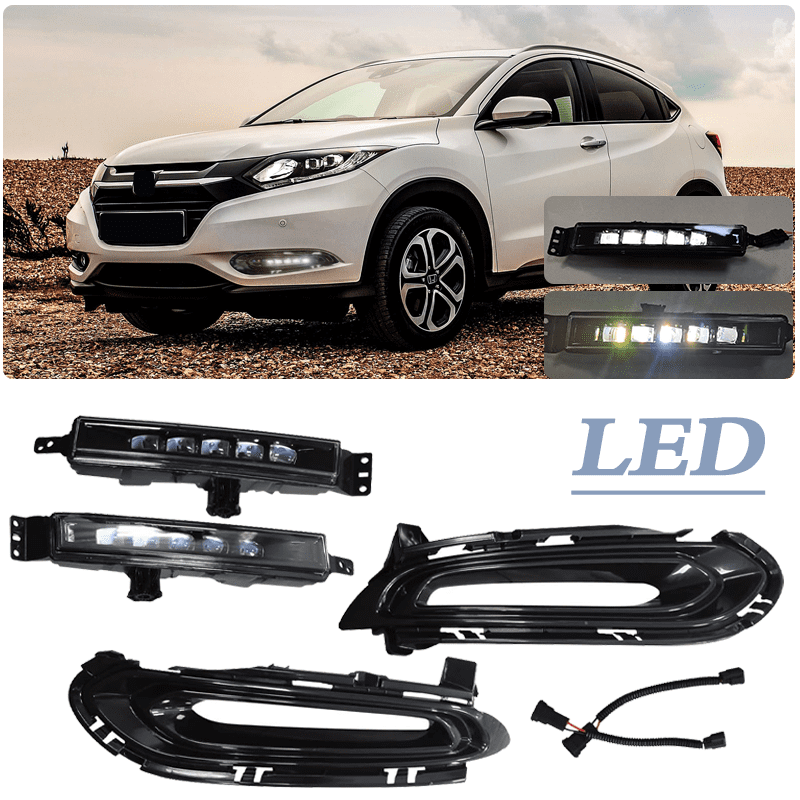 FIT 2016 2017 2018 Honda HR-V HRV Front LED Conversion DRL Fog lights ...