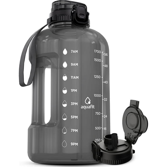 FIT Half Gallon Water with Time Marker - Straw & Chug Lid - BPA Free ...