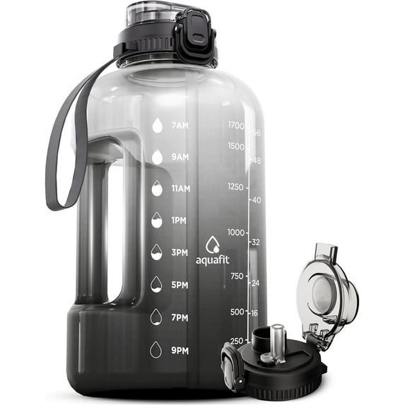 FIT Half Gallon Water with Time Marker - Straw & Chug Lid - BPA Free ...