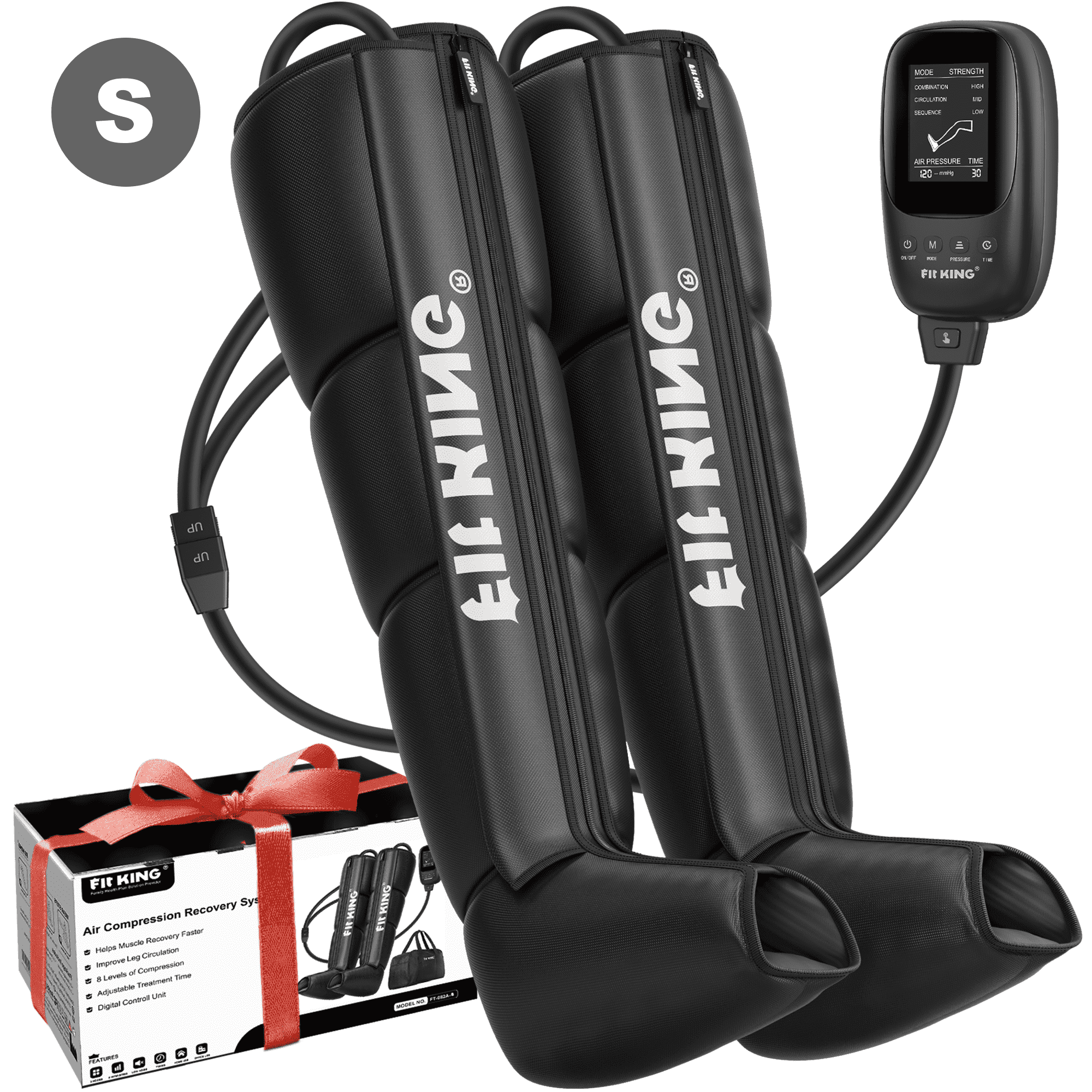 FIT KING Air Compression Recovery System, Calf &Thigh& Foot Air Massage ...