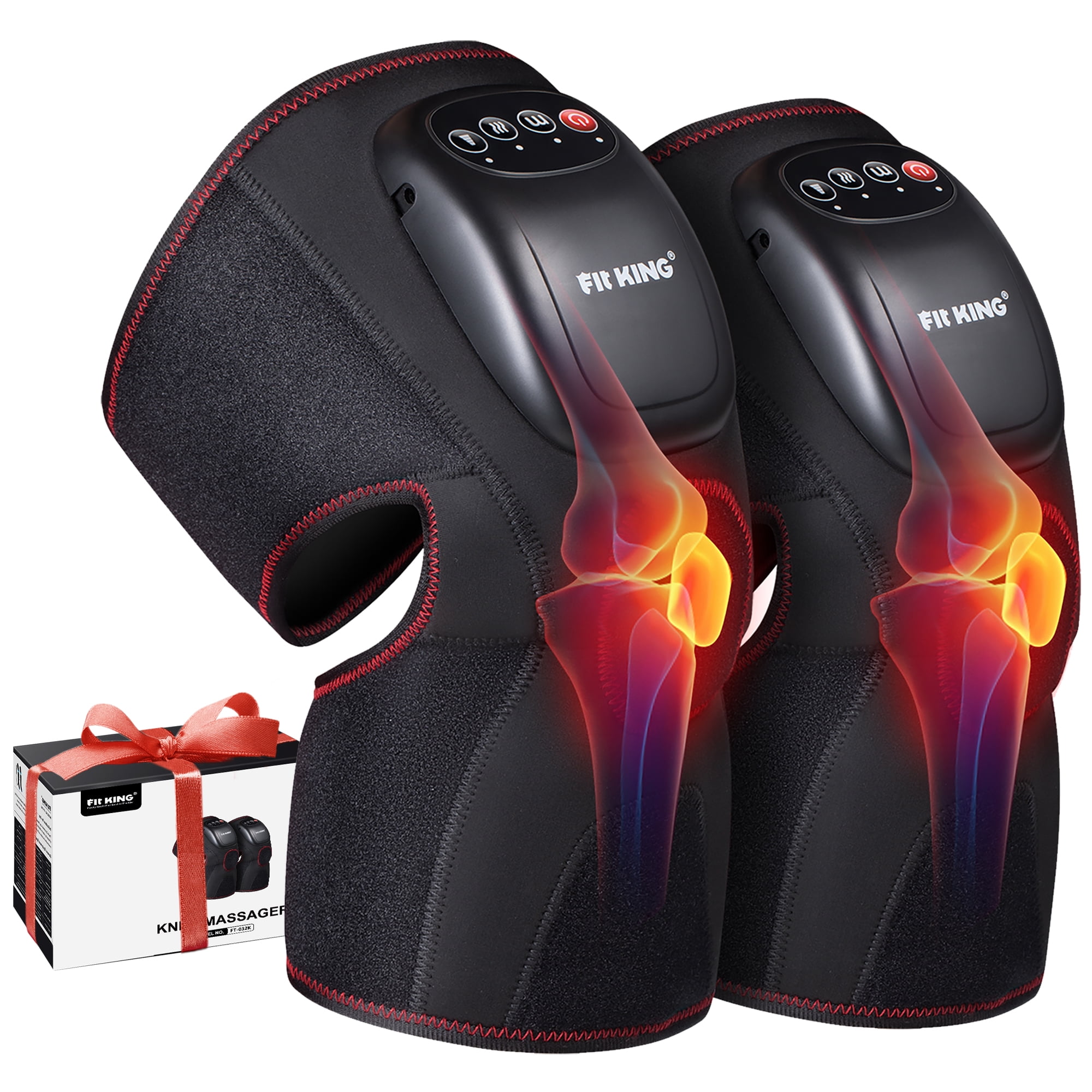 Fit King Heated Knee Massager With Air Compression Massage 3 Modes And