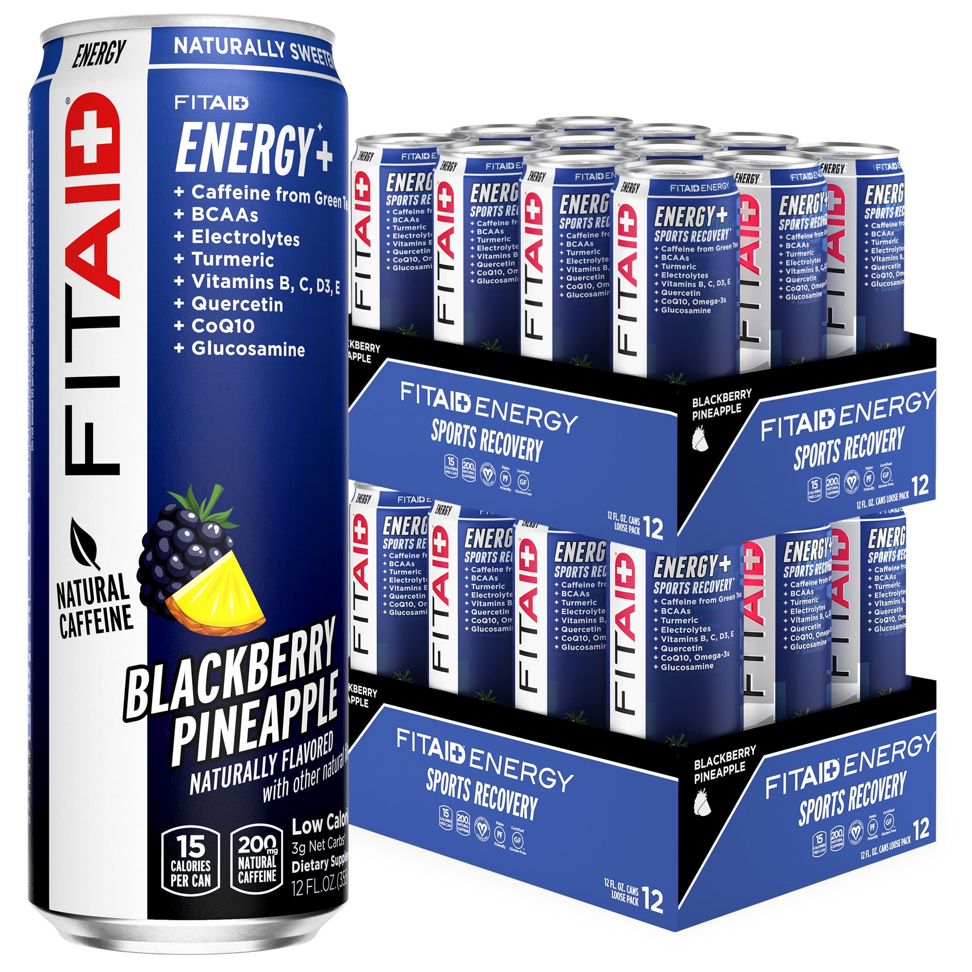 FITAID ENERGY, 200mg Natural Caffeine, Keto, Blackberry Pineapple ...