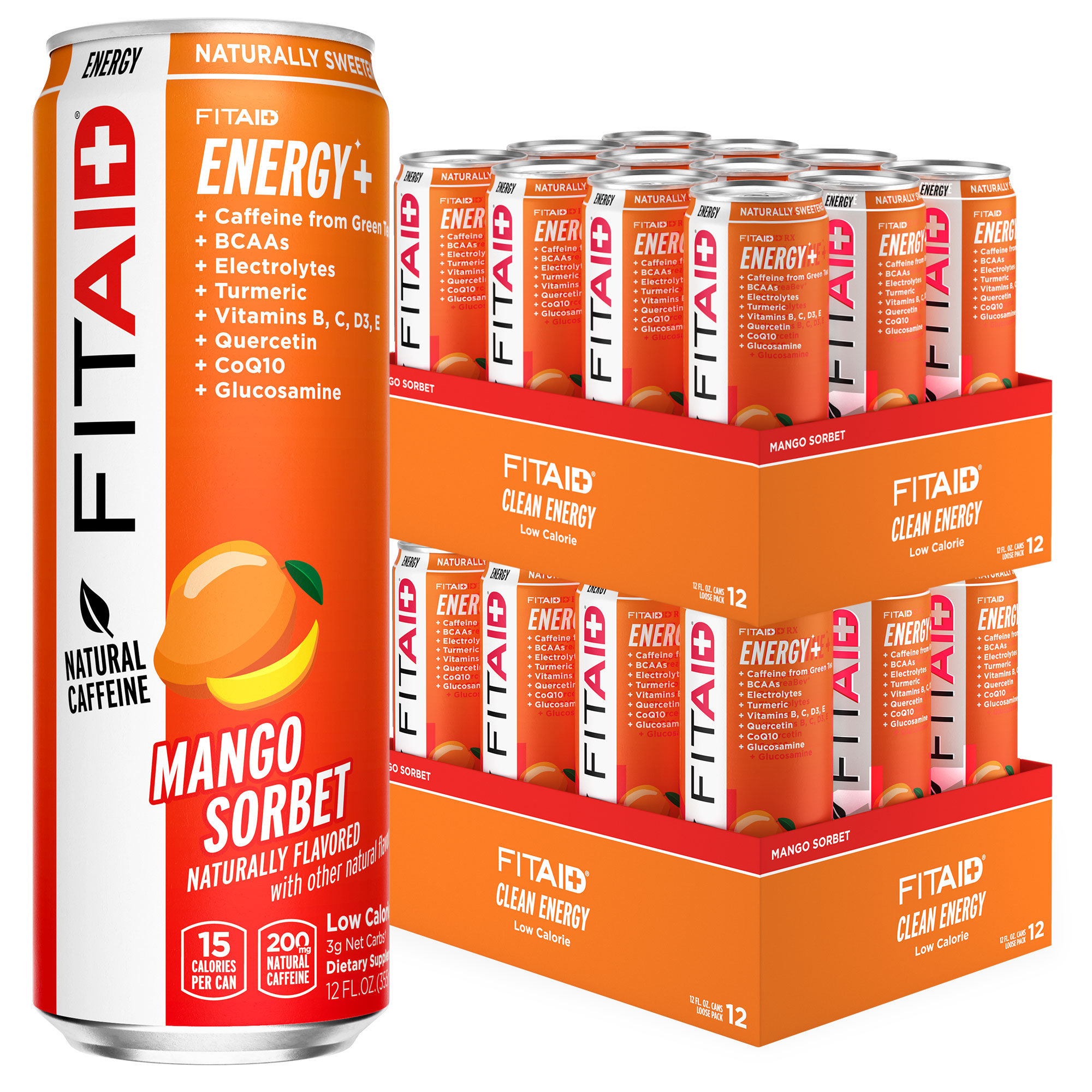 FITAID ENERGY, 200mg Natural Caffeine, Keto, Mango Sorbet, Optimum ...