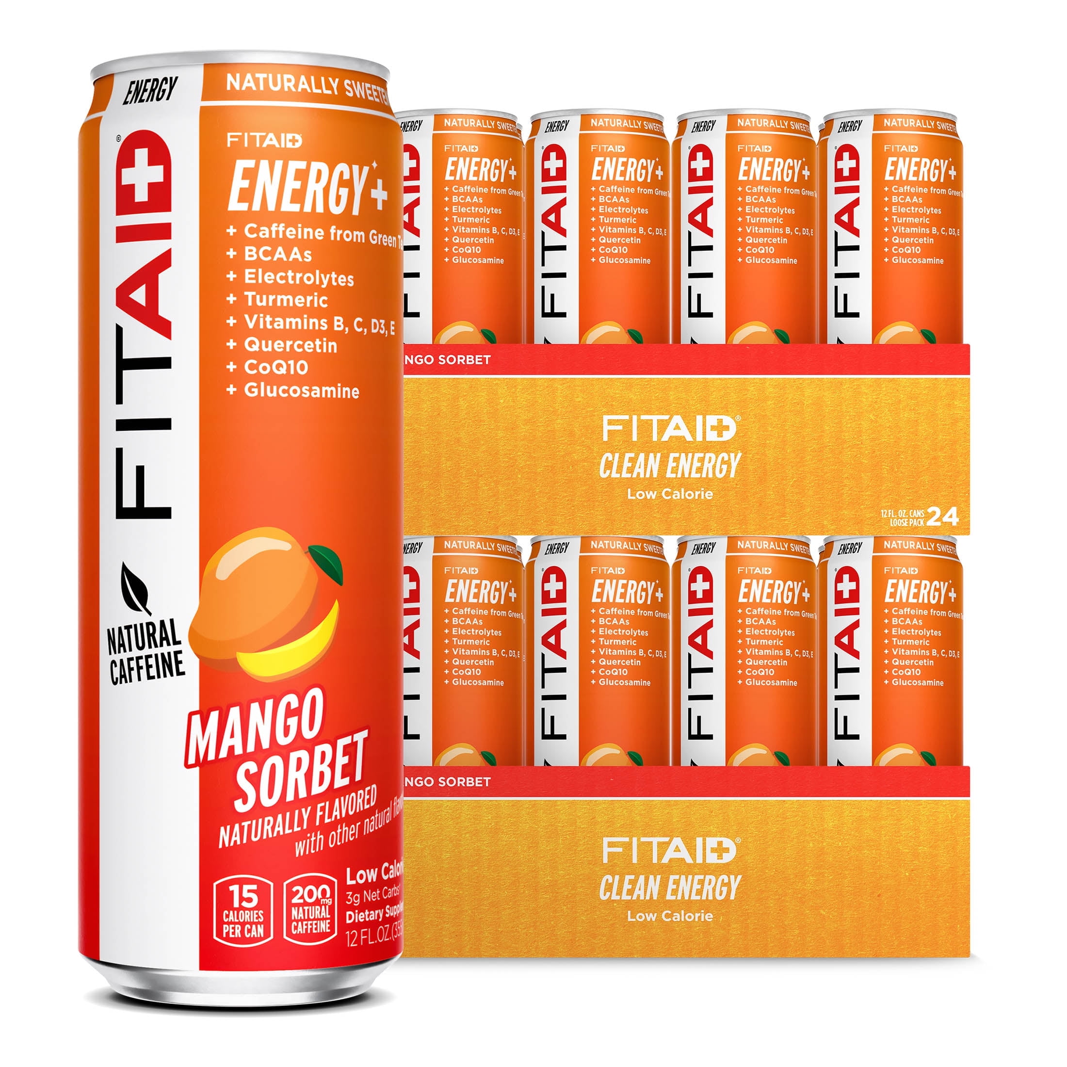 FITAID ENERGY, 200mg Natural Caffeine, Keto, Mango Sorbet, Optimum ...