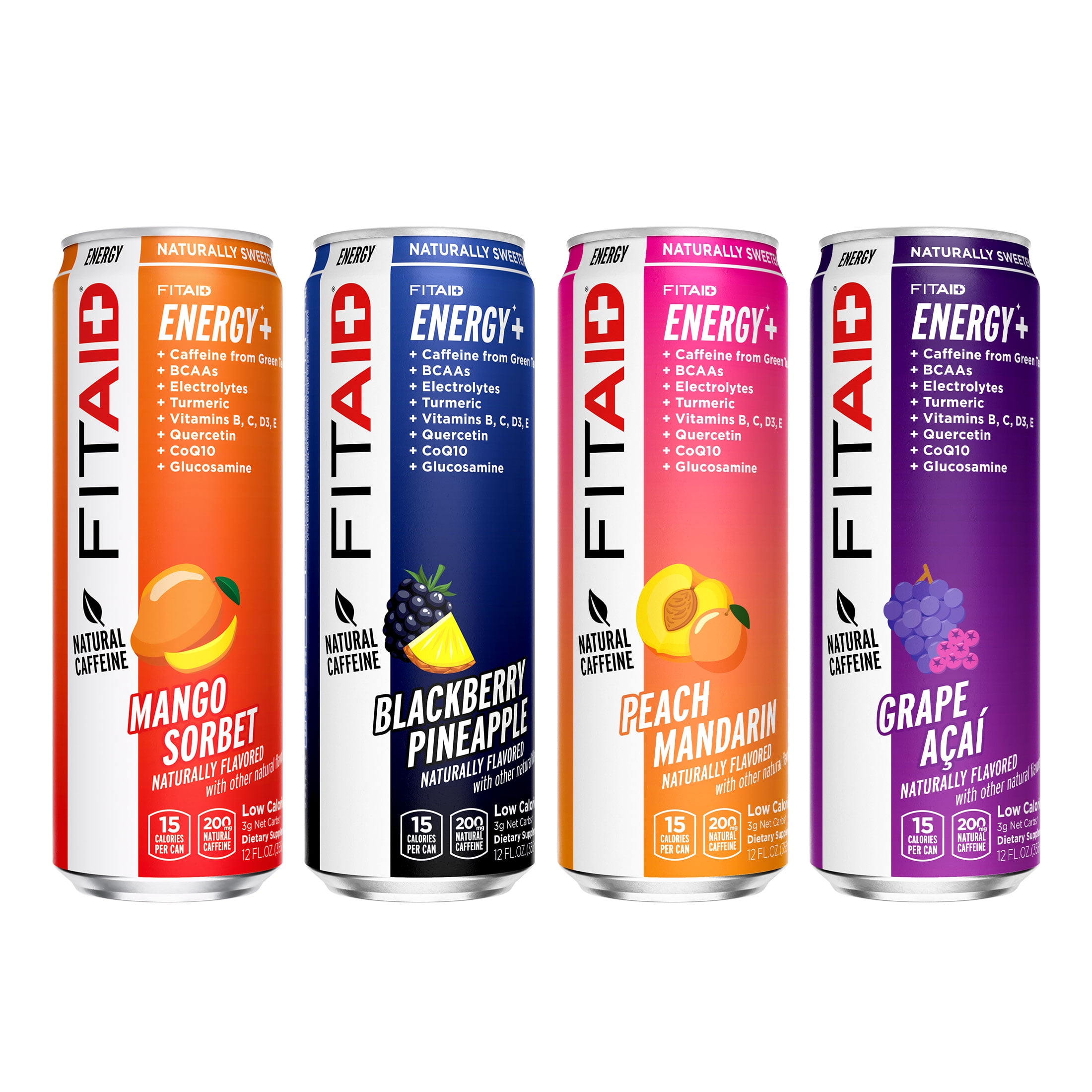 LIFEAID, FITAID ENERGY Drink, 200mg Natural Caffeine, BCAAs ...